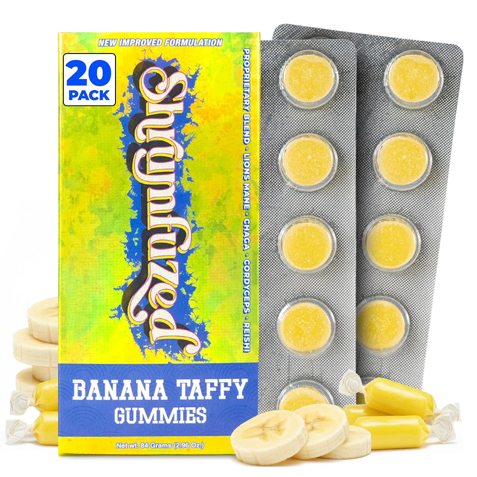 Shrumfuzed mushroom gummies banana taffy