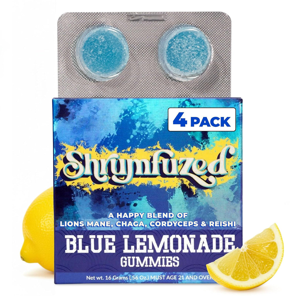 Shrumfuzed mushroom gummies blue lemonade