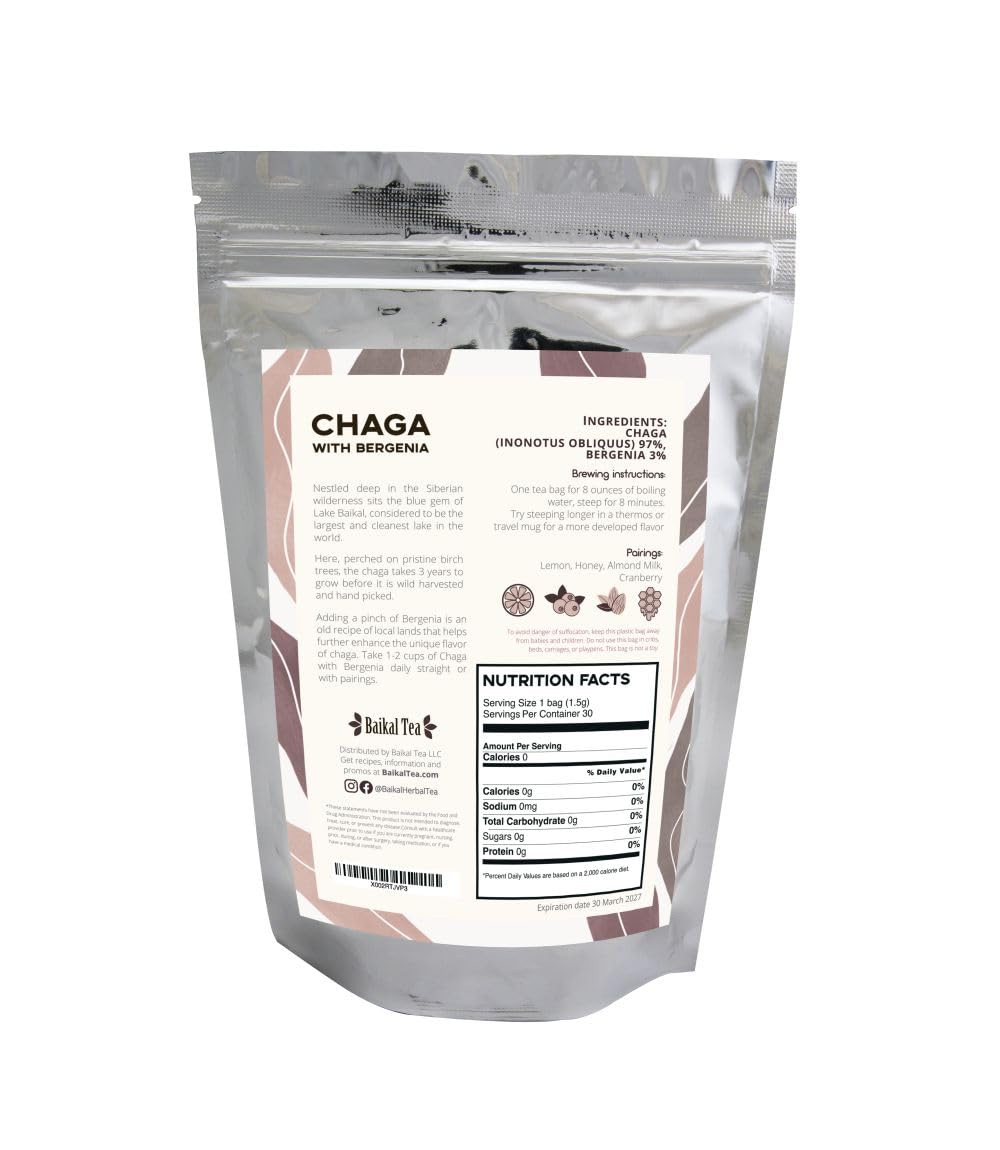 Siberian chaga mushrooms in tea