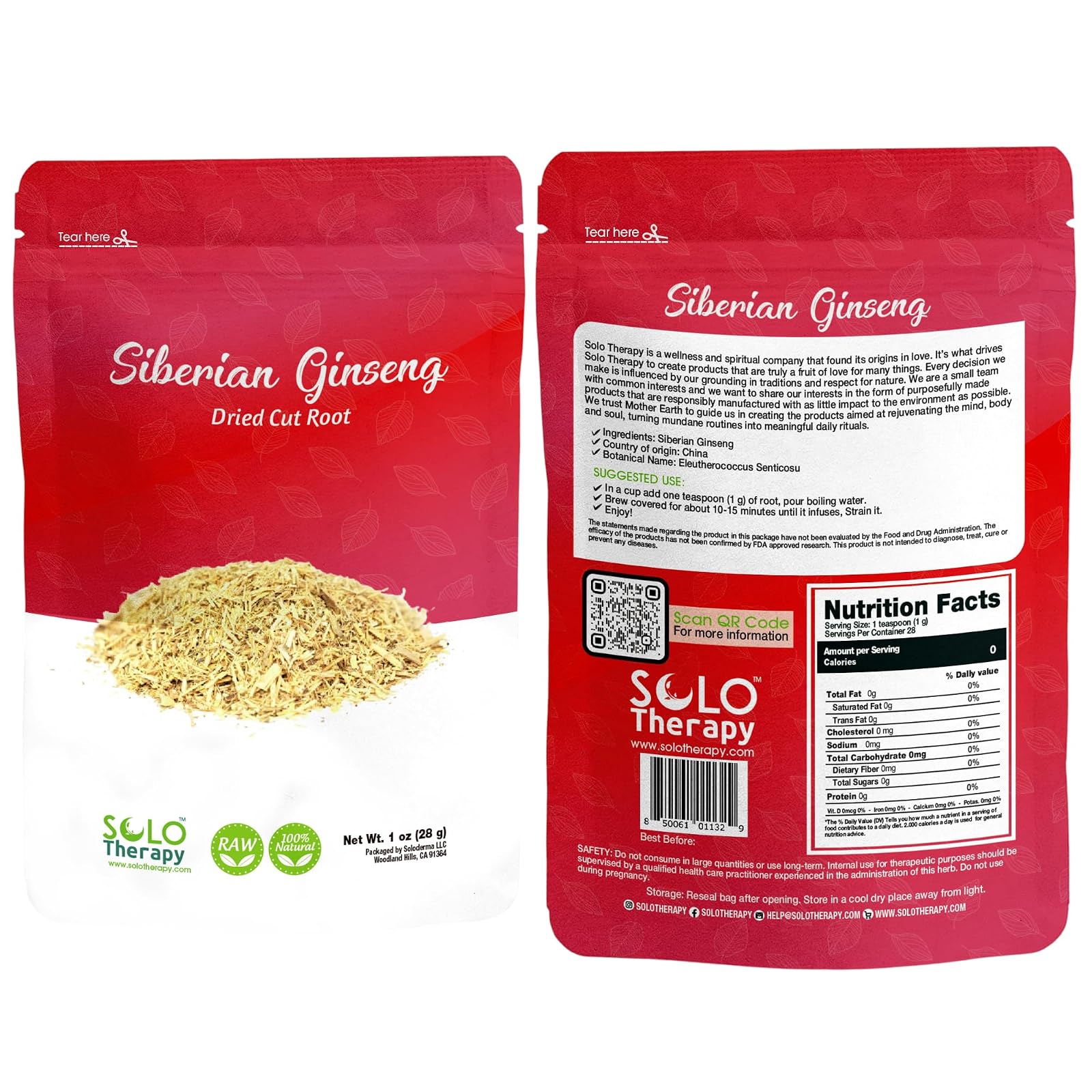 Siberian ginseng root for energy