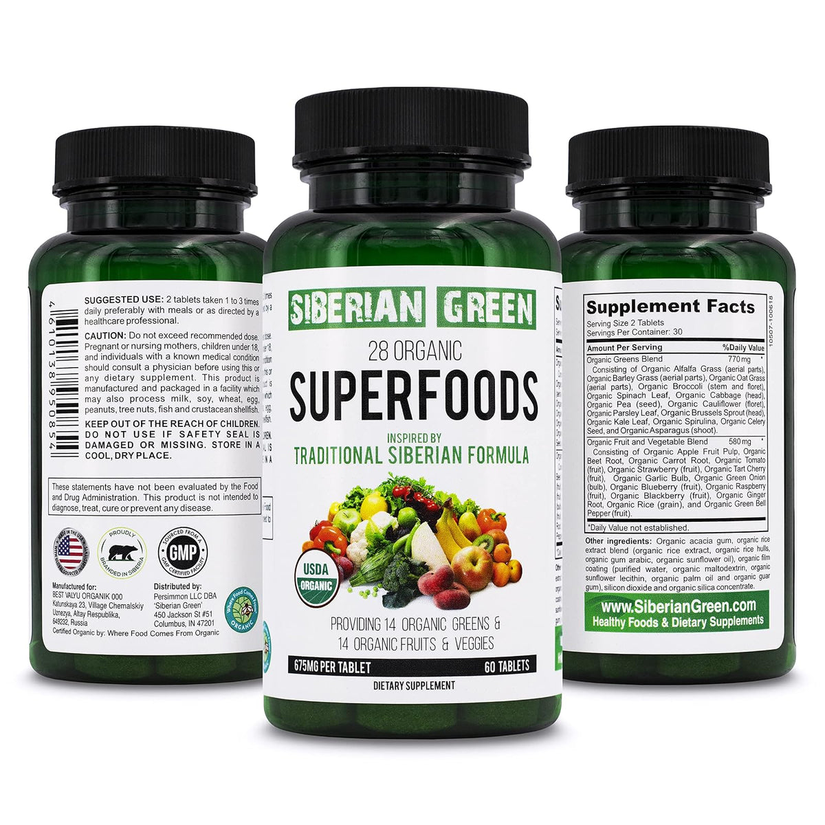 Siberian Green organic multivitamins tablets