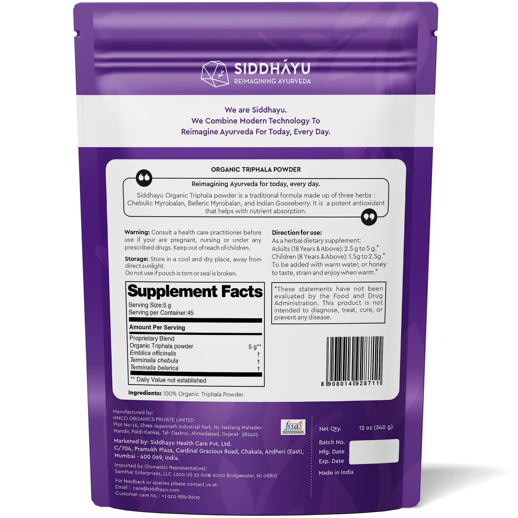 Siddhayu organic triphala for vitality