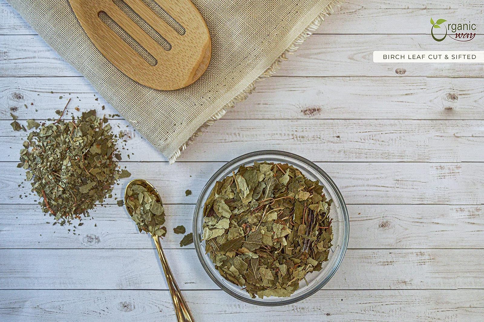 Sifted birch leaf tea for wellness