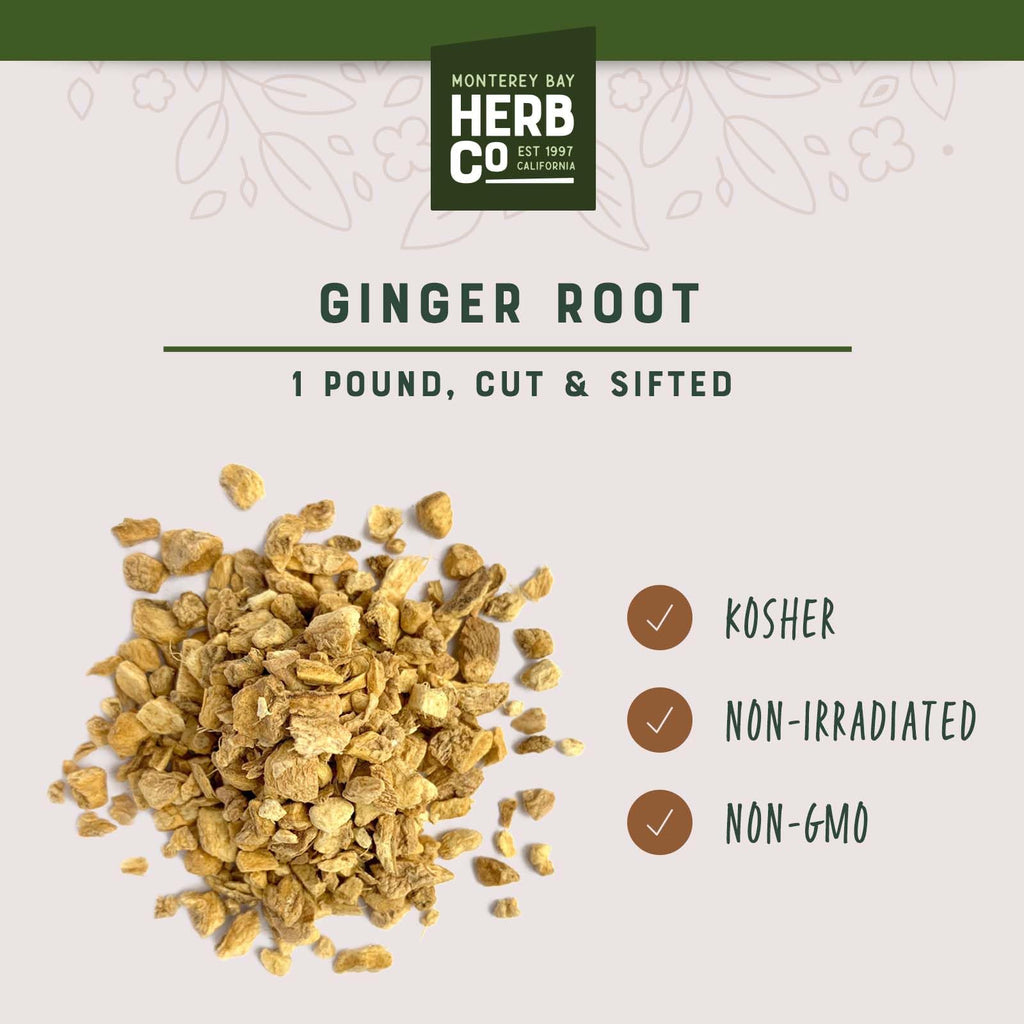 sifted ginger root for brewing