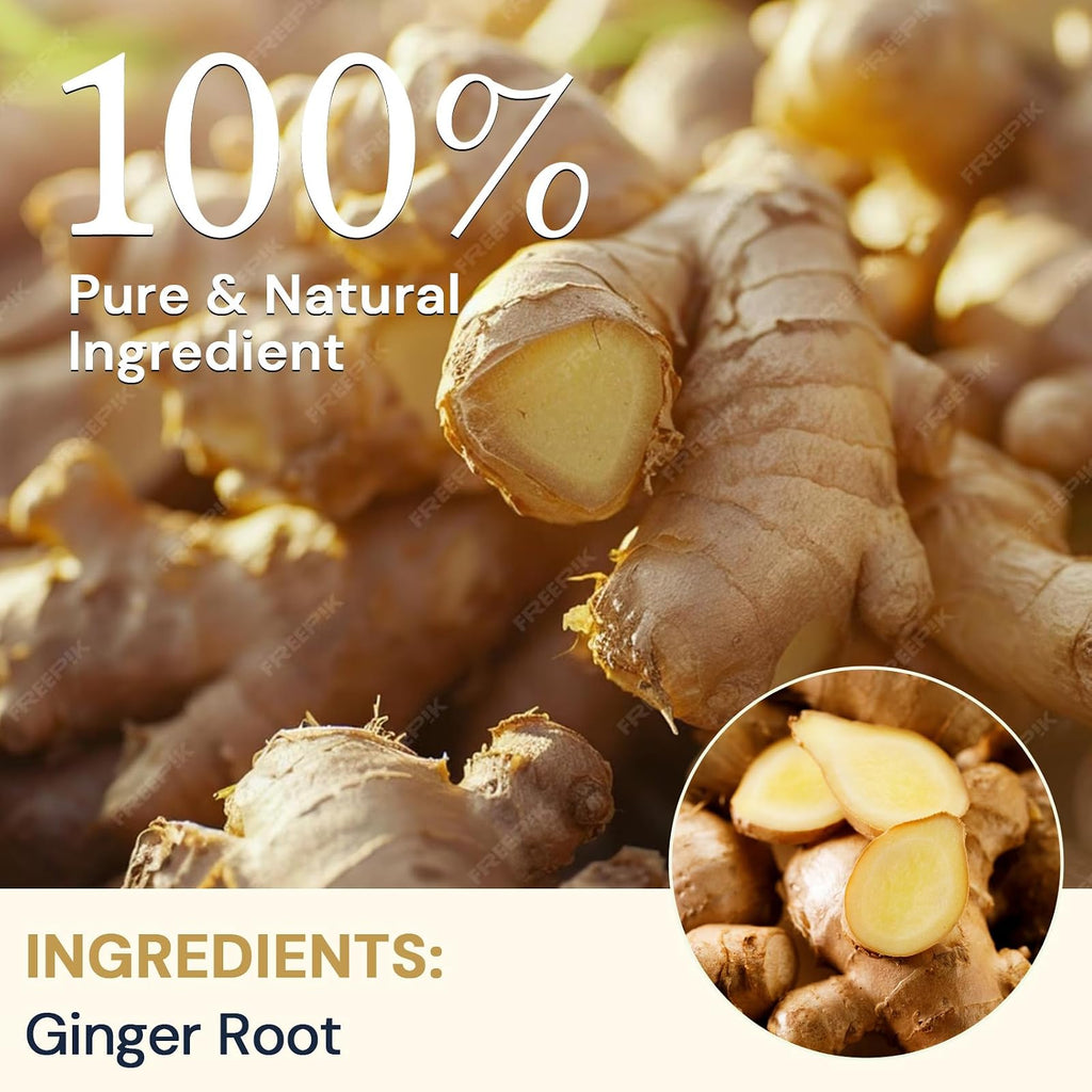 Sifted ginger root herbal infusion