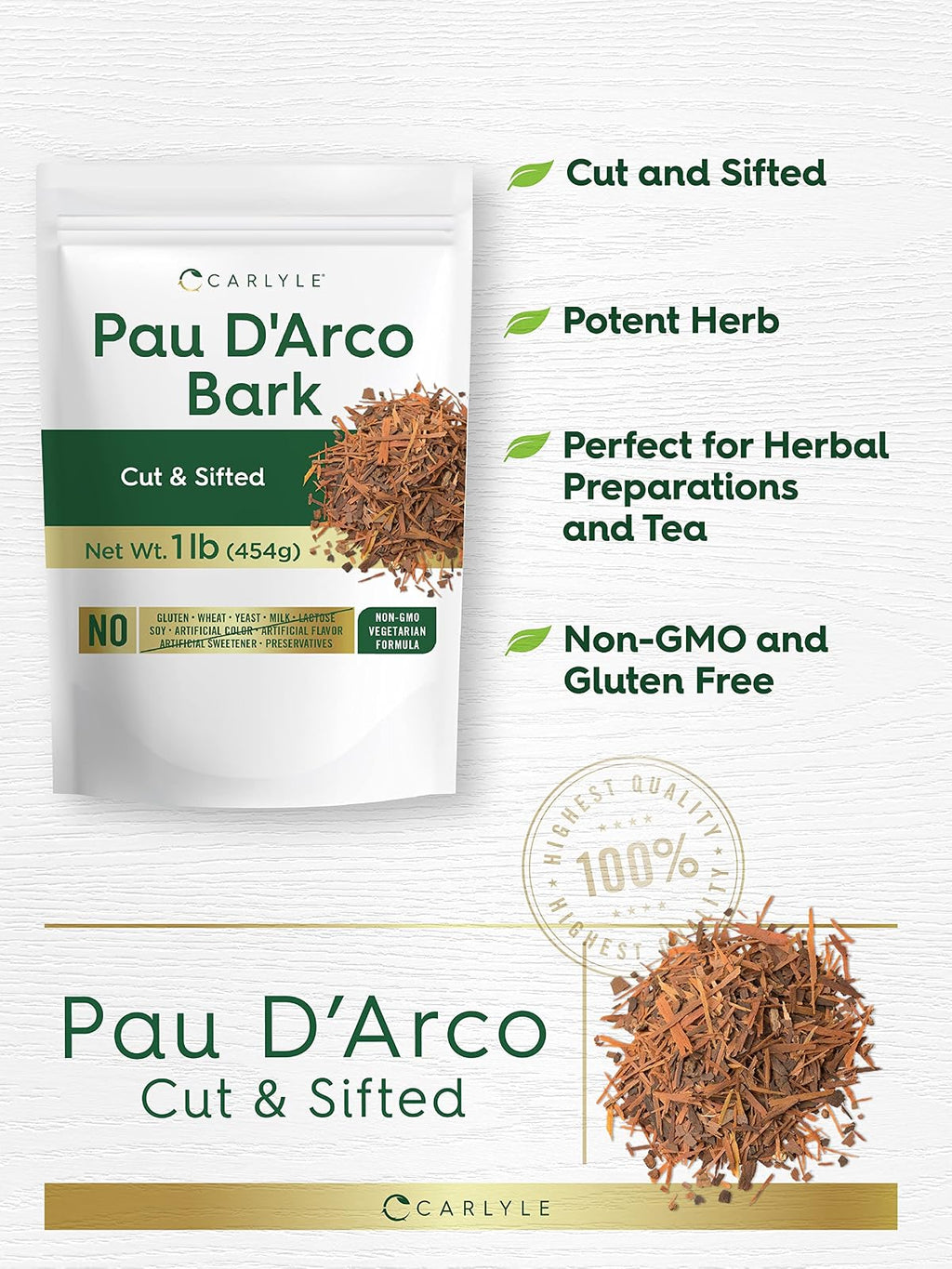 sifted Pau D'Arco bark for tea