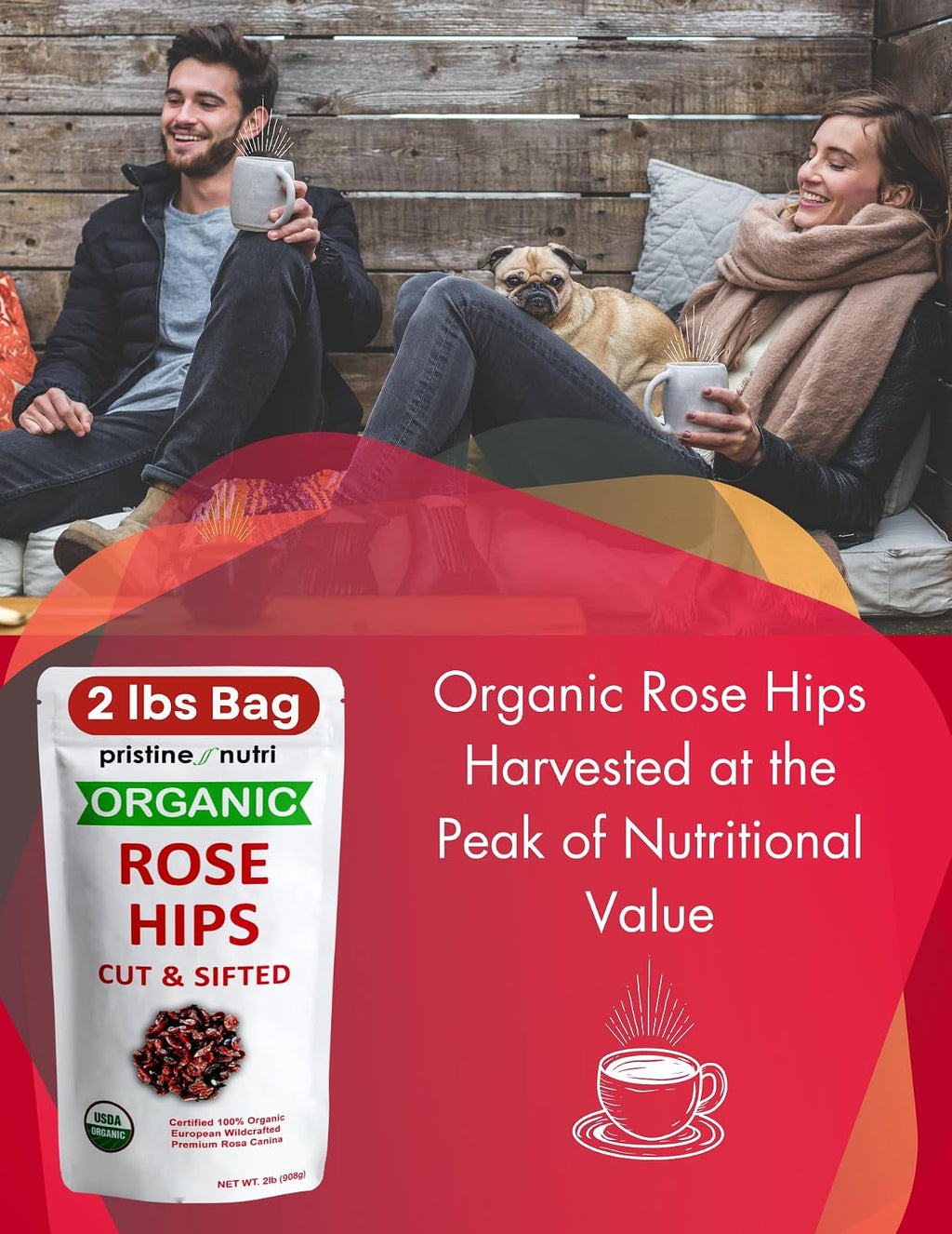 sifted rose hips for brewing