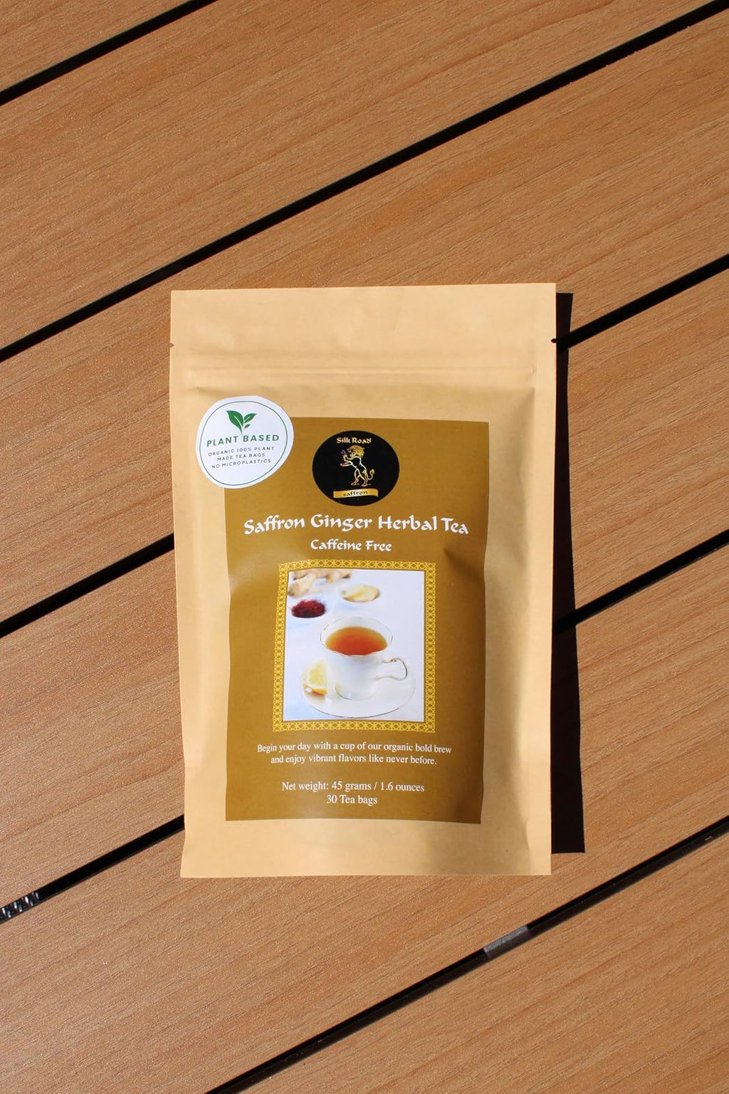 Silk Road organic saffron ginger tea bags