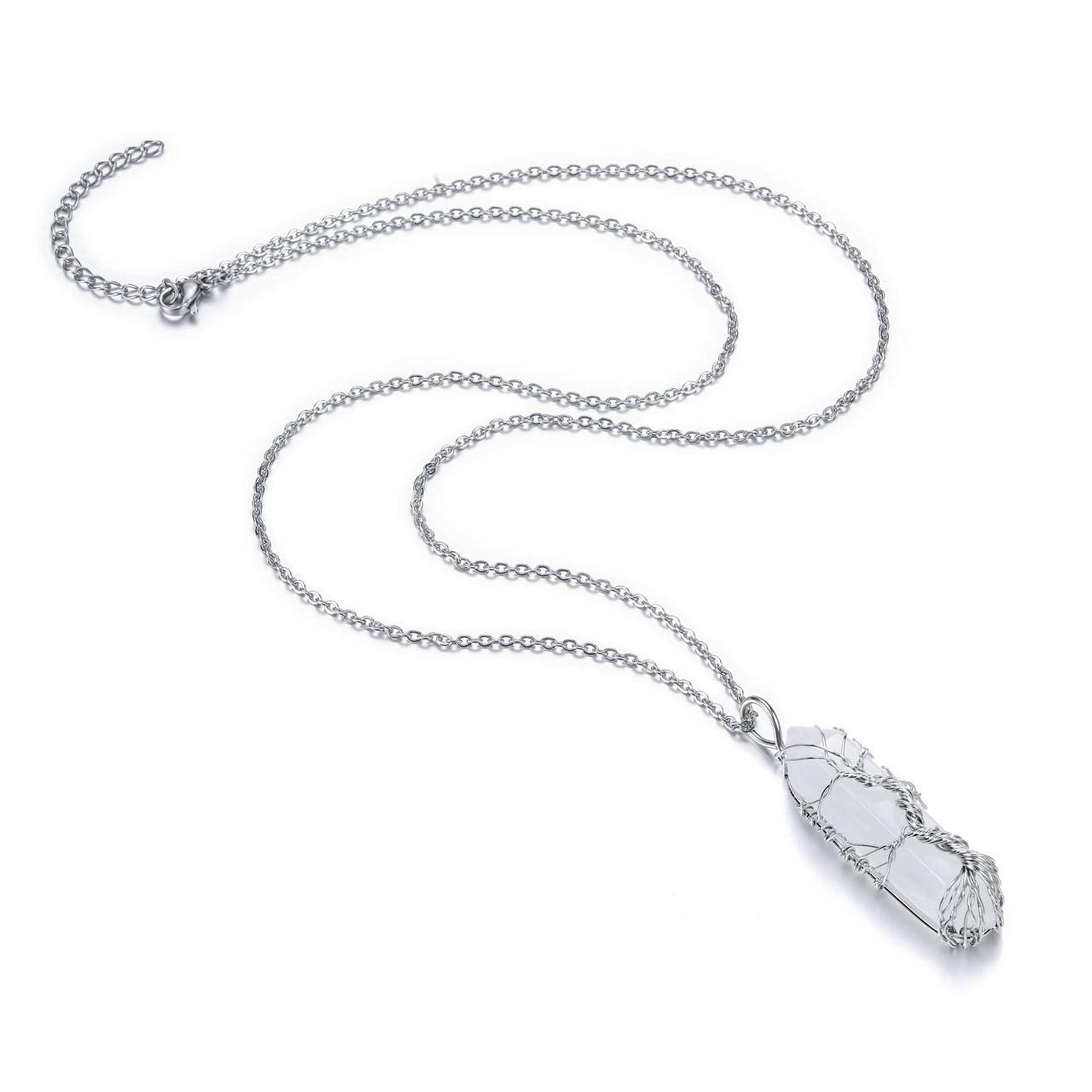 silver wire wrapped crystal jewelry