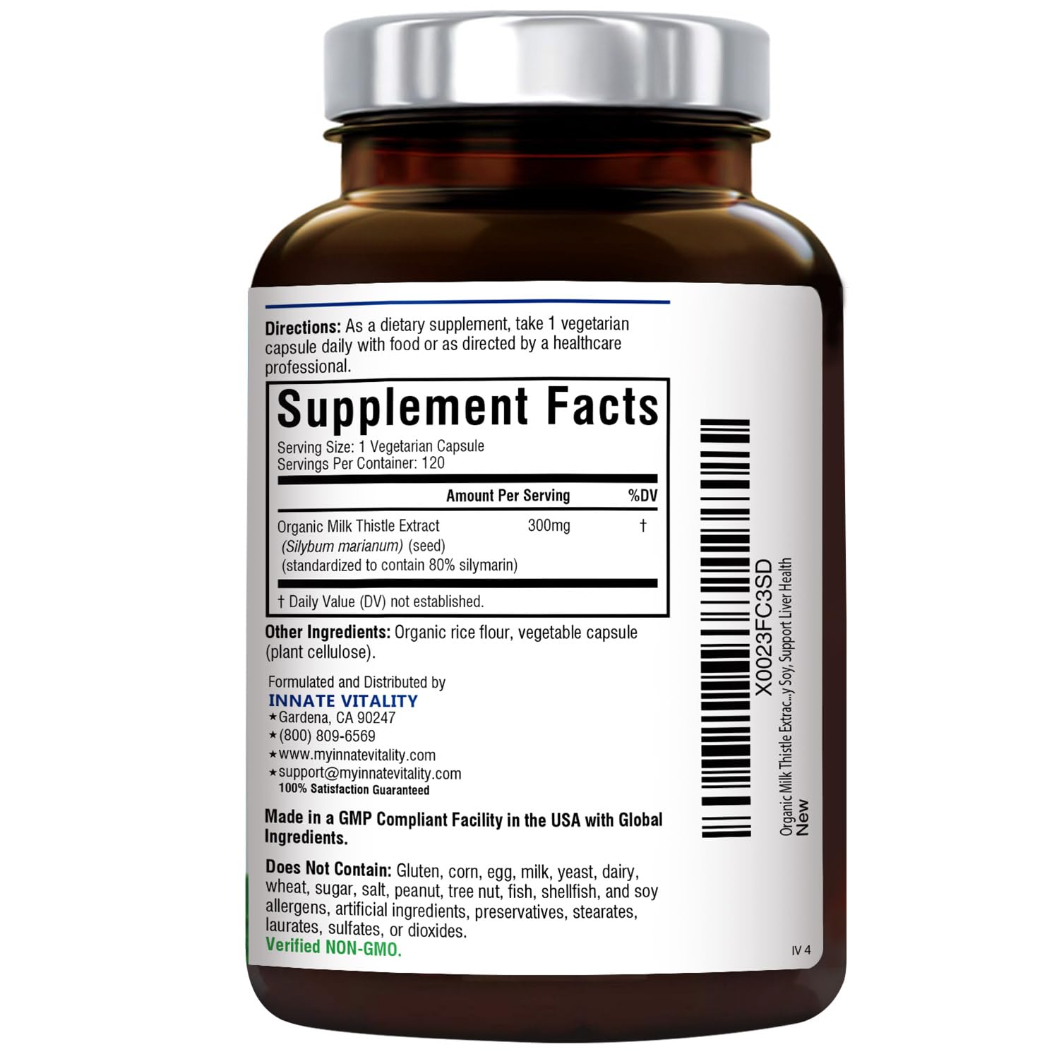 silymarin milk thistle capsules