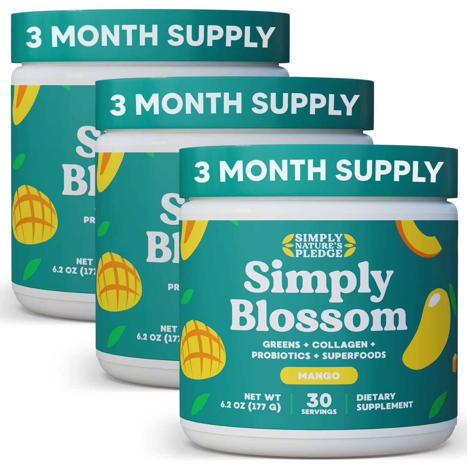 Simply Blossom greens powder with collagen