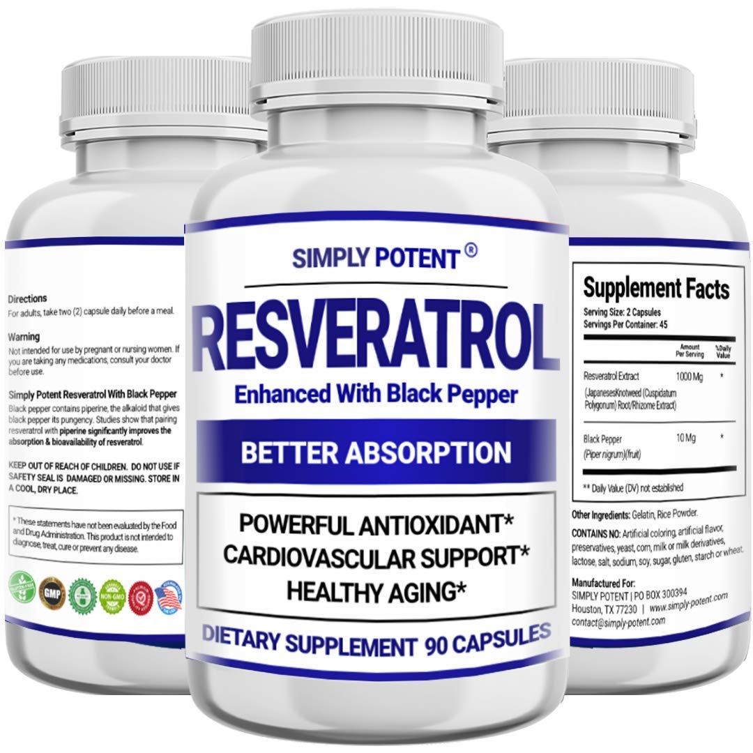 Simply Potent Resveratrol 1000 mg capsules