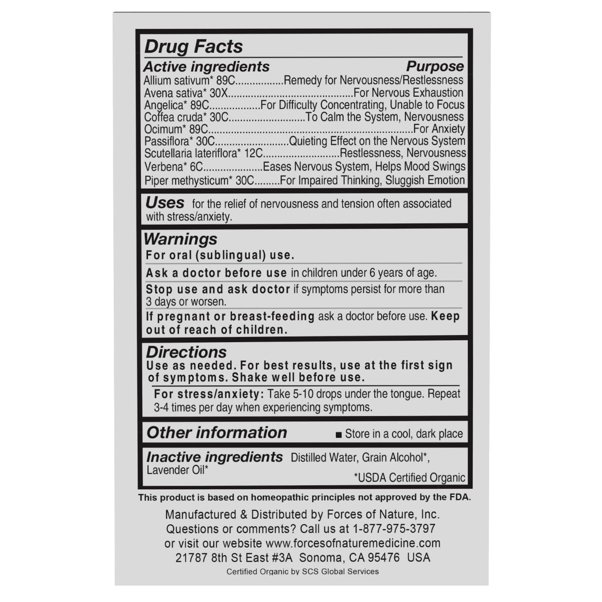 single homeopathic remedies for anxiety