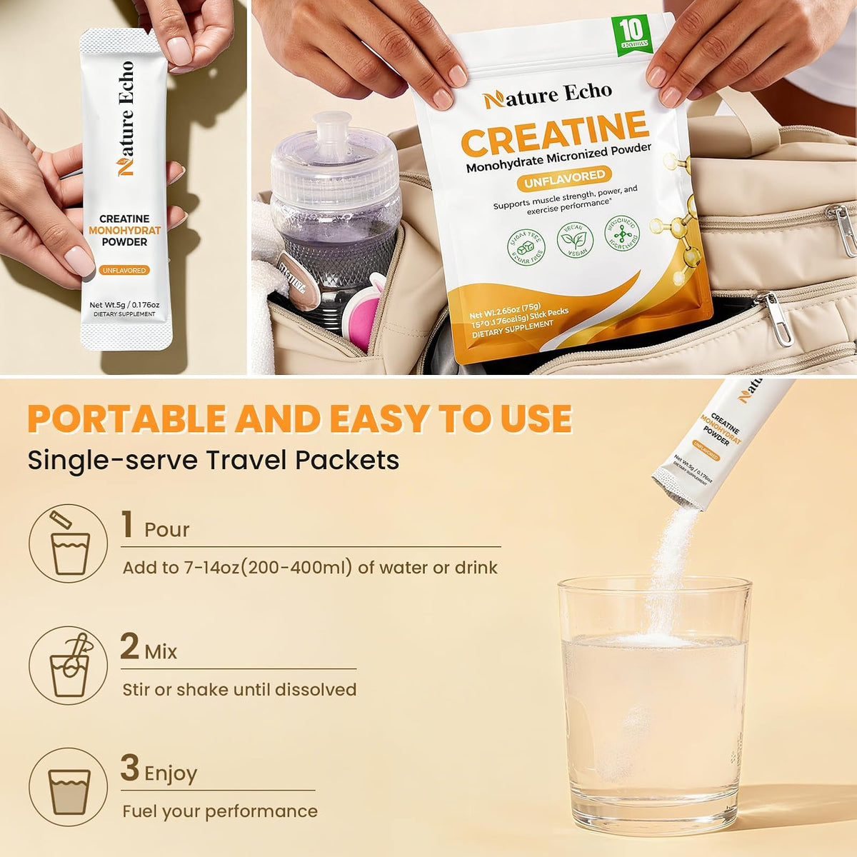 single-serve creatine for convenience