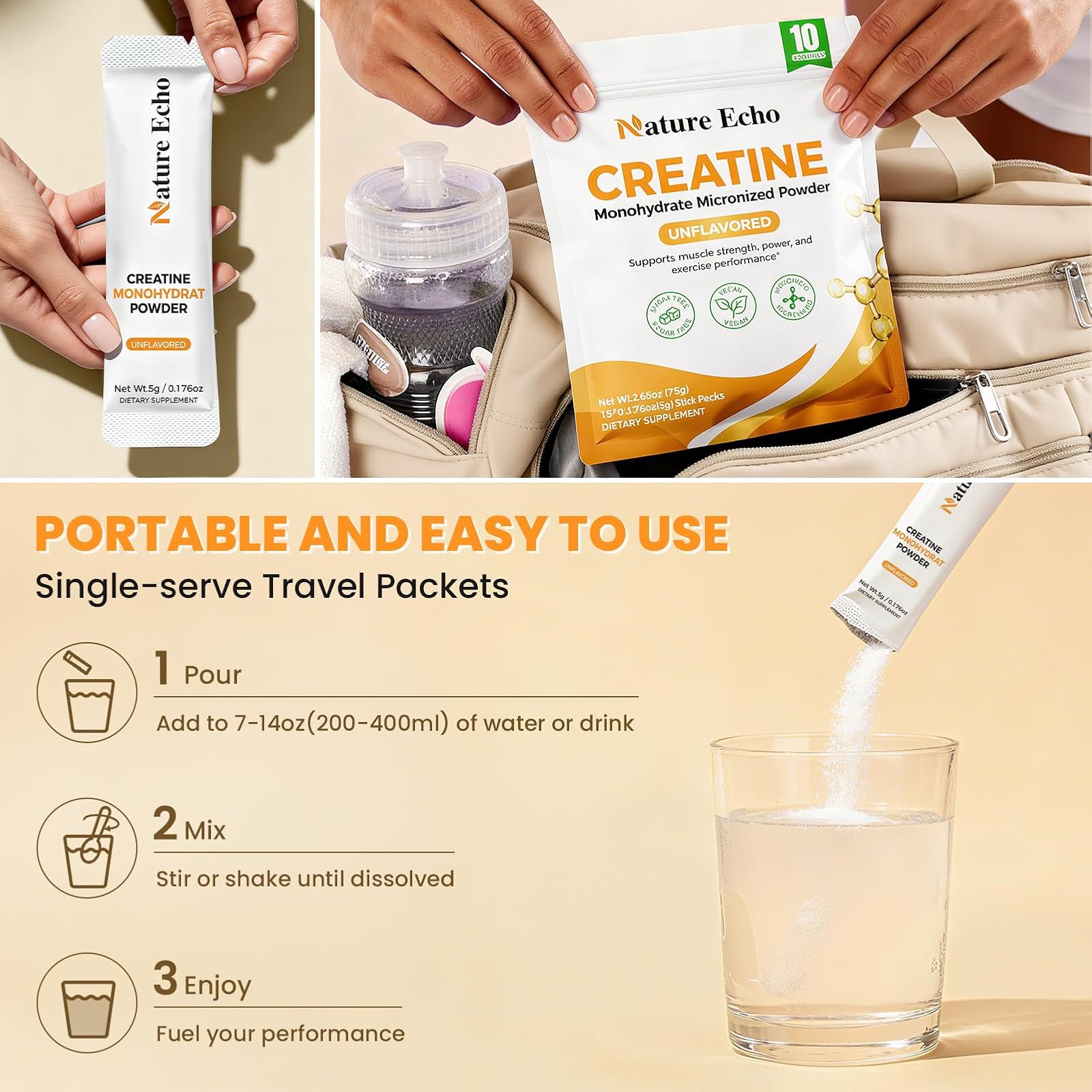 single-serve creatine for convenience