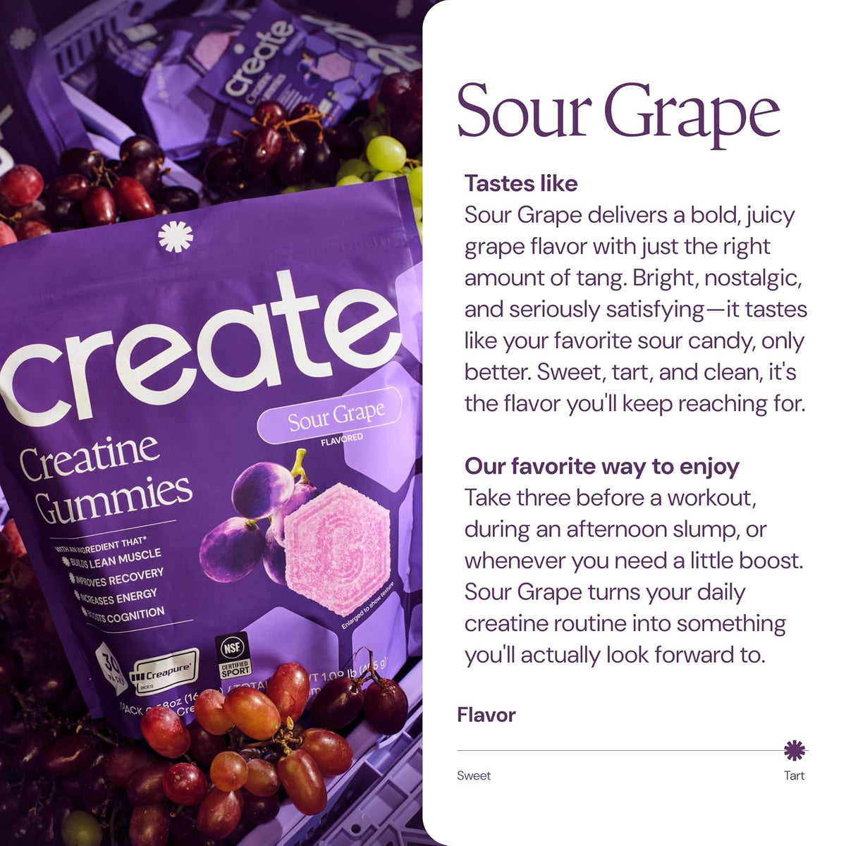 Single-serve creatine gummies for convenience
