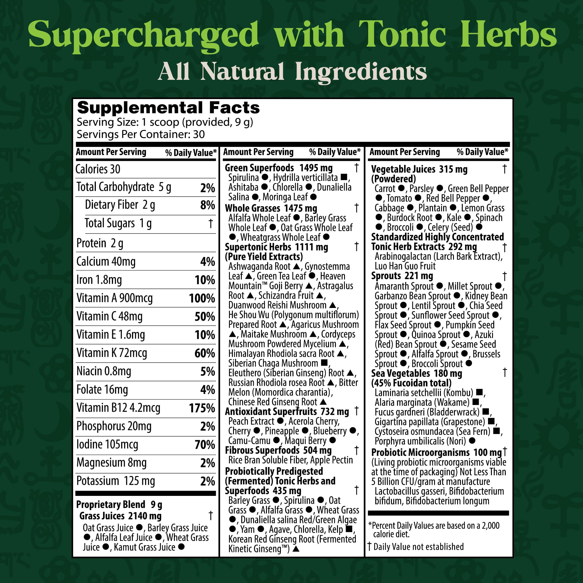single serve herbal greens packet