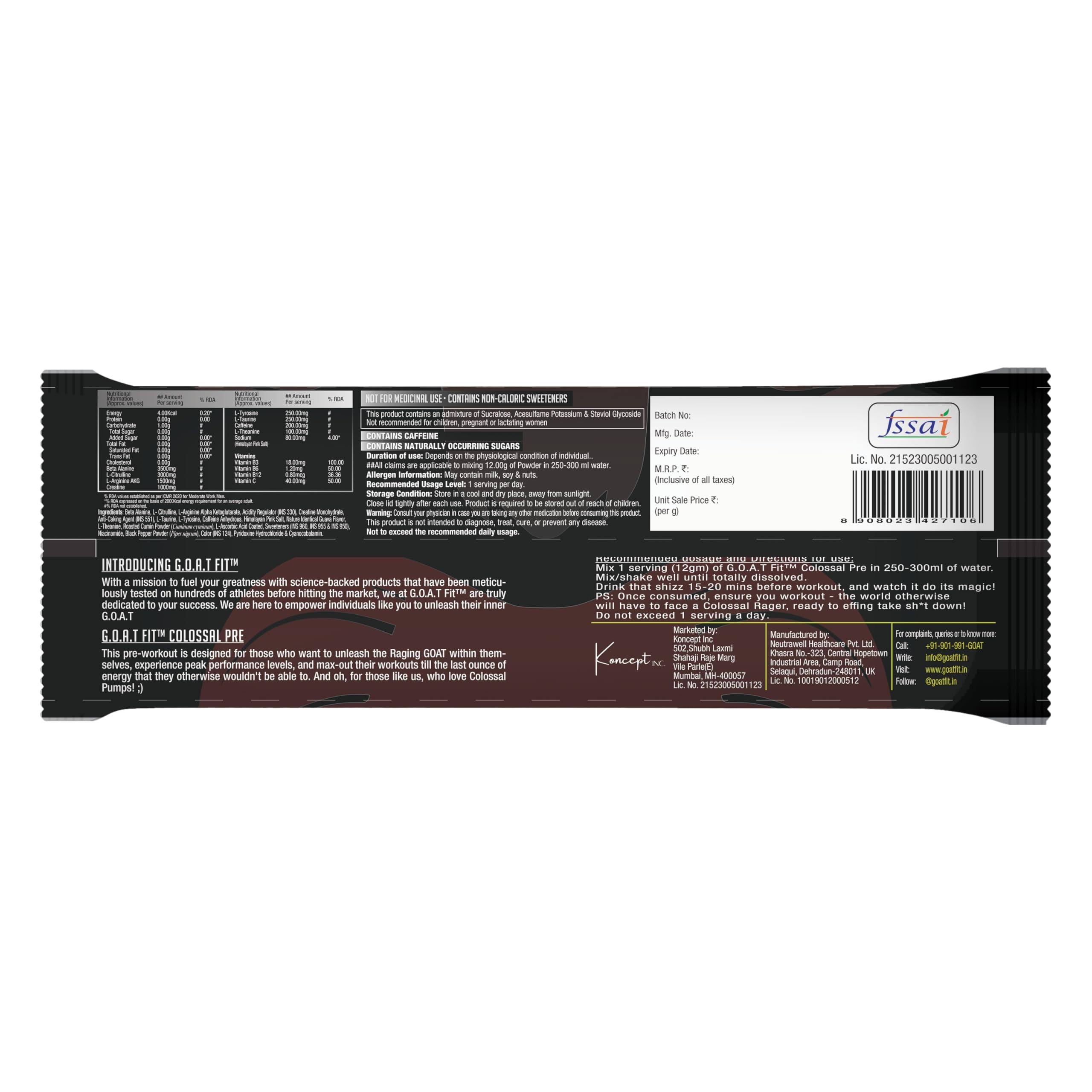 single serving pre workout powder