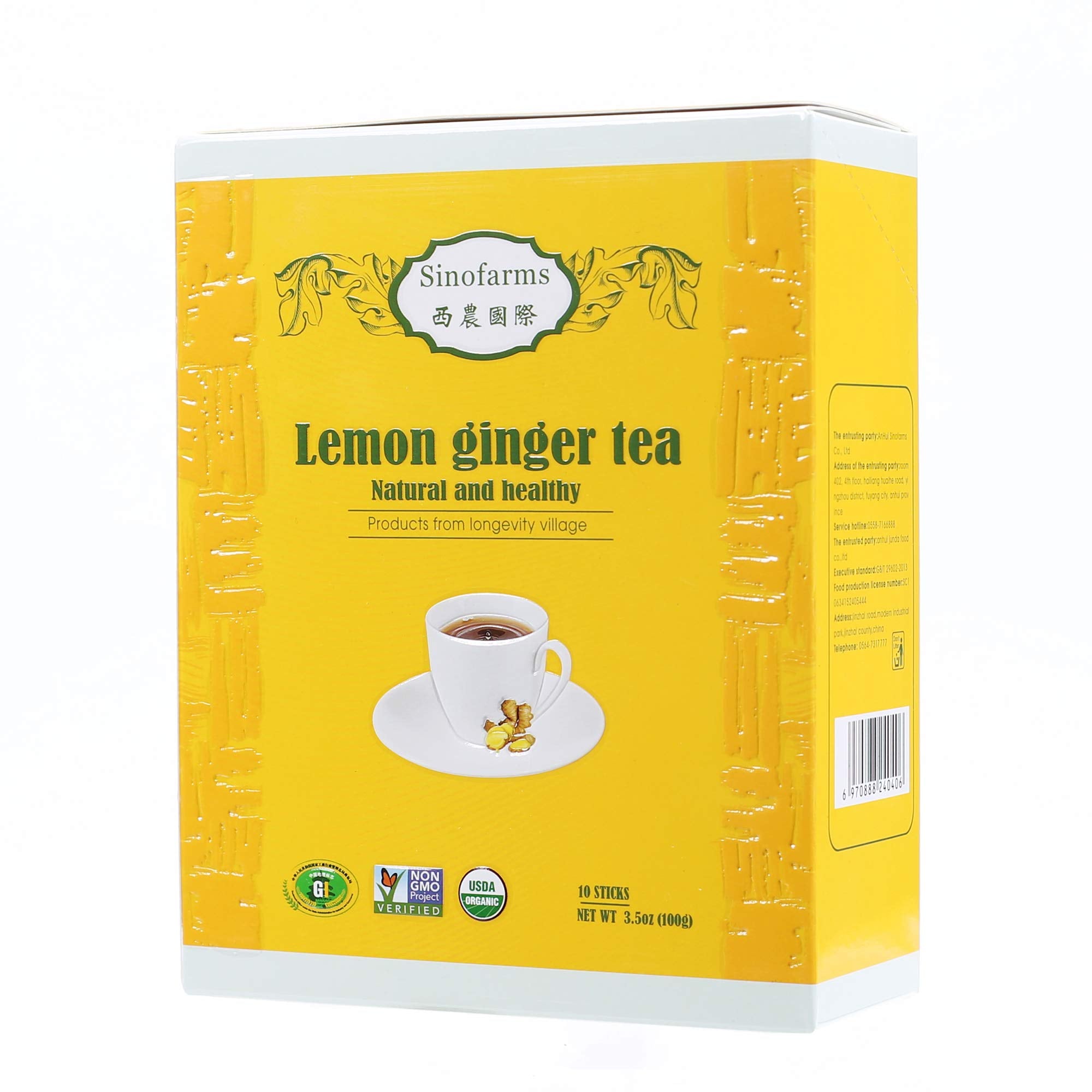Sinofarms organic lemon ginger tea
