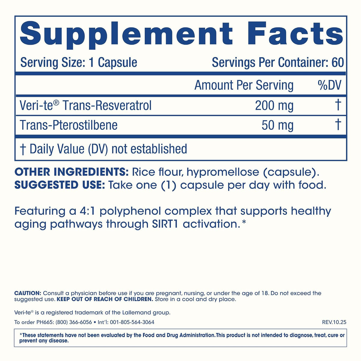 Sirtuin 1 activator for vitality