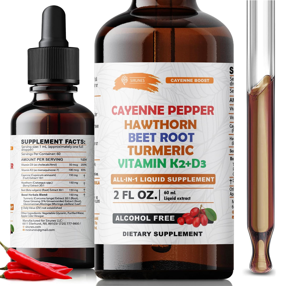 SIRUNES cayenne pepper drops for digestion