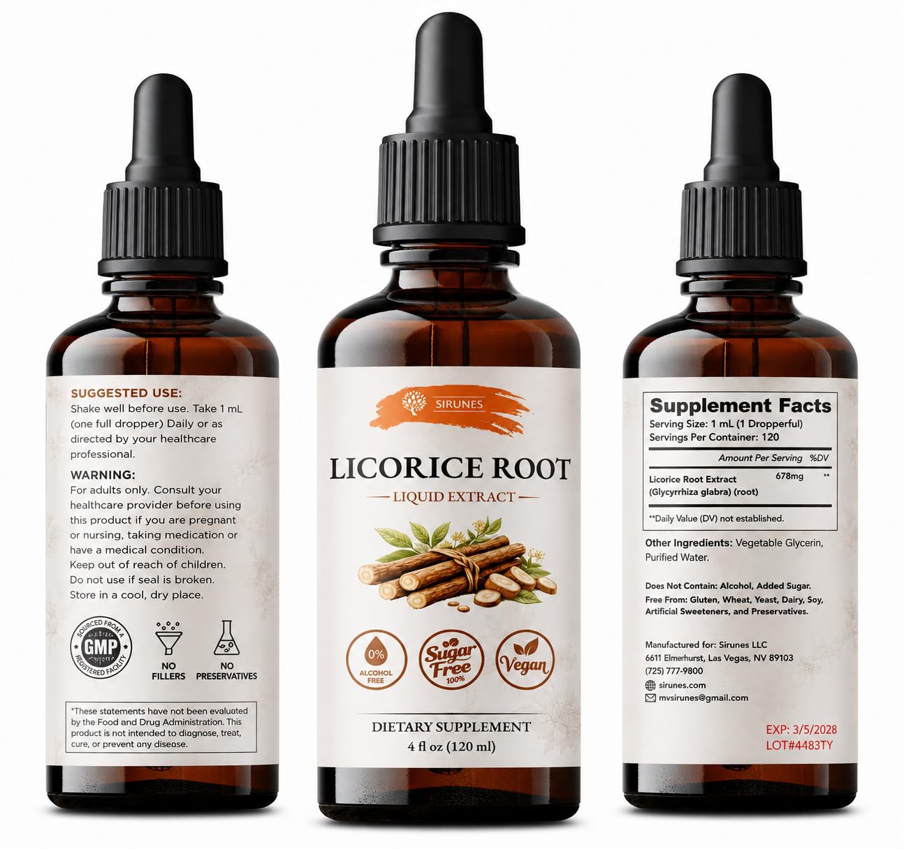 SIRUNES licorice root extract dosage