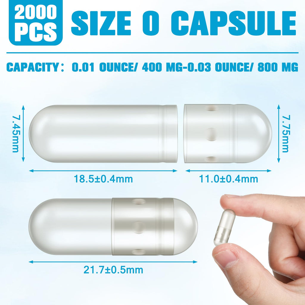 size 0 capsules for men's multivitamin