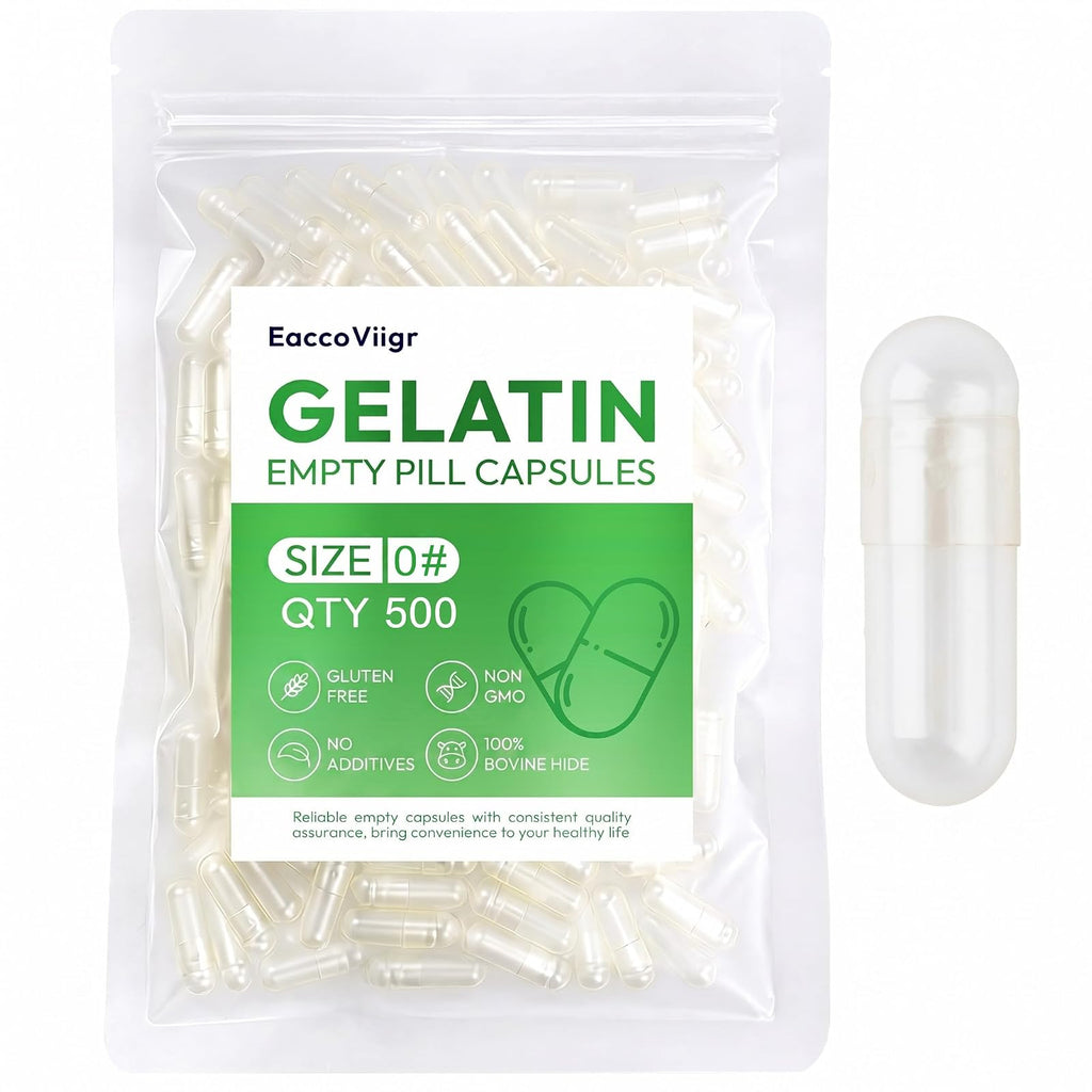 Size 0 clear gelatin capsules for multivitamins