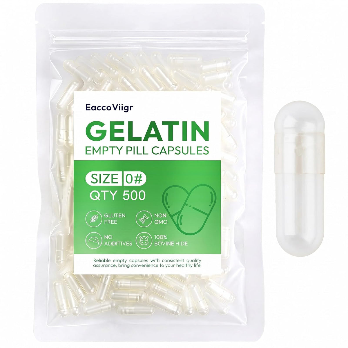Size 0 clear gelatin capsules for multivitamins