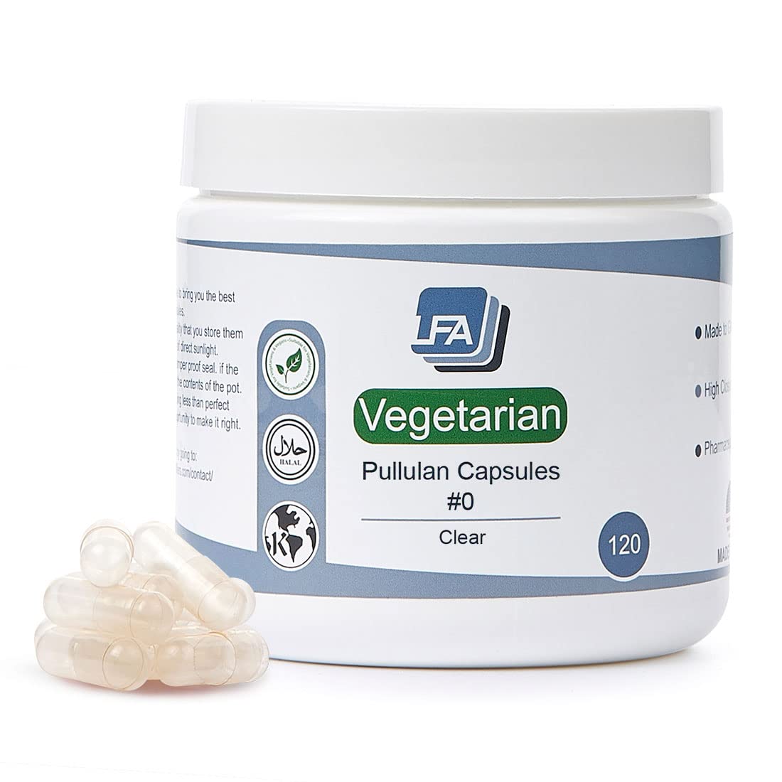 Size 0 empty vegan capsules