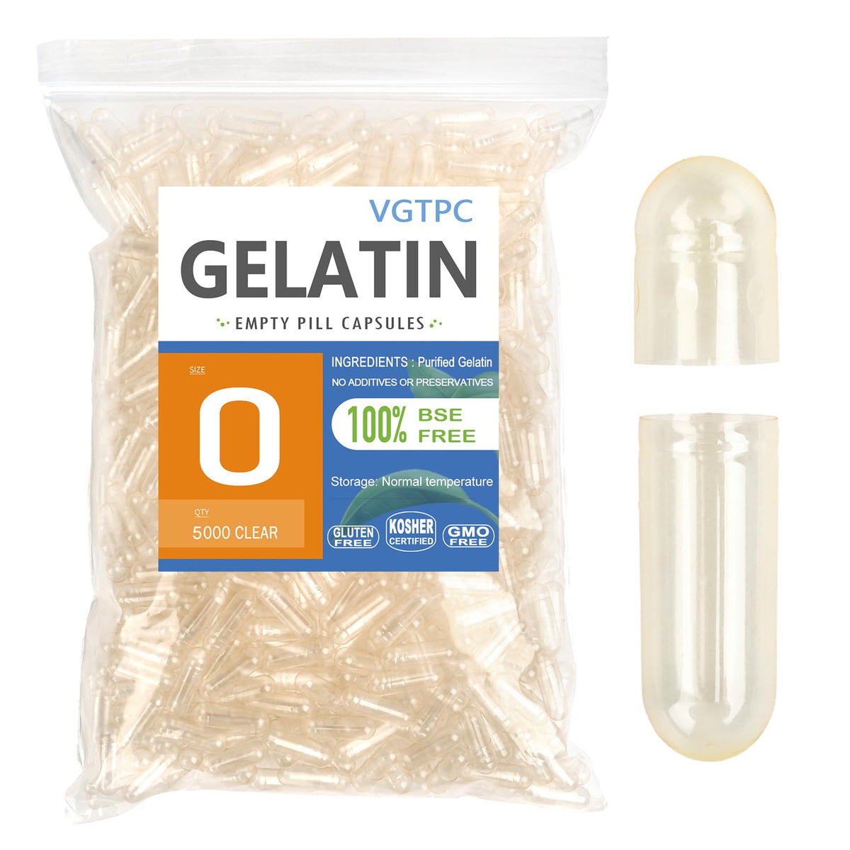 Size 0 gelatin capsules for multivitamins