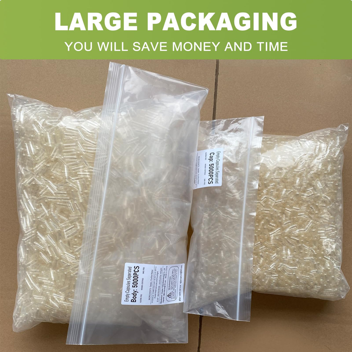 Size 00 capsules for easy filling
