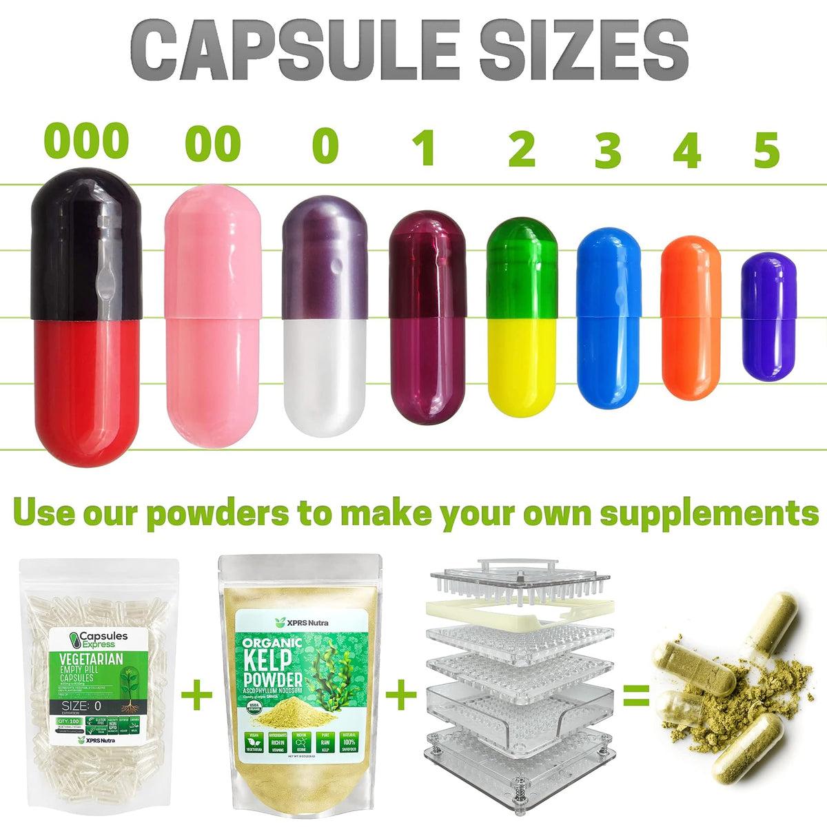 size 00 capsules for men's multivitamins