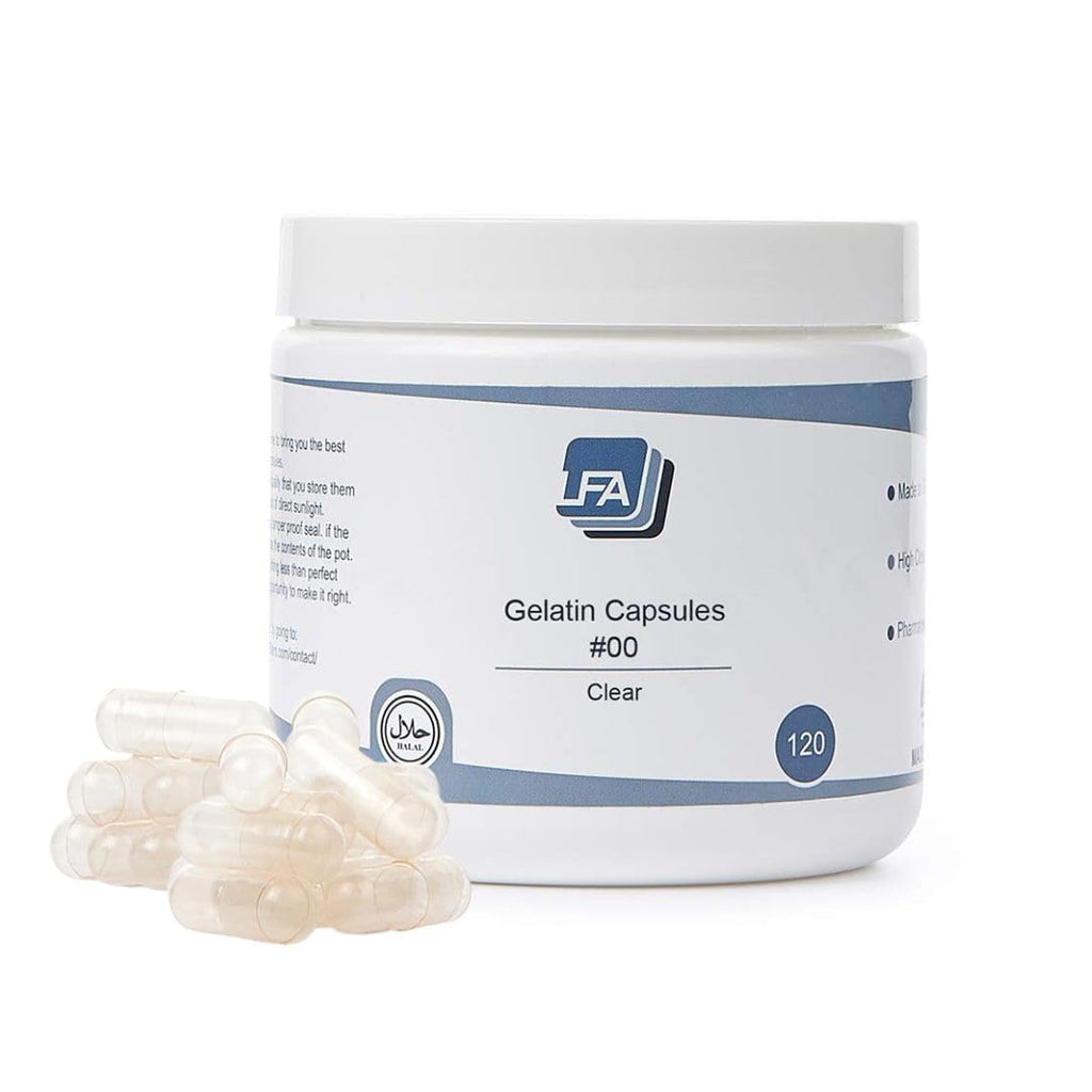 Size 00 clear gelatin capsules for multivitamins