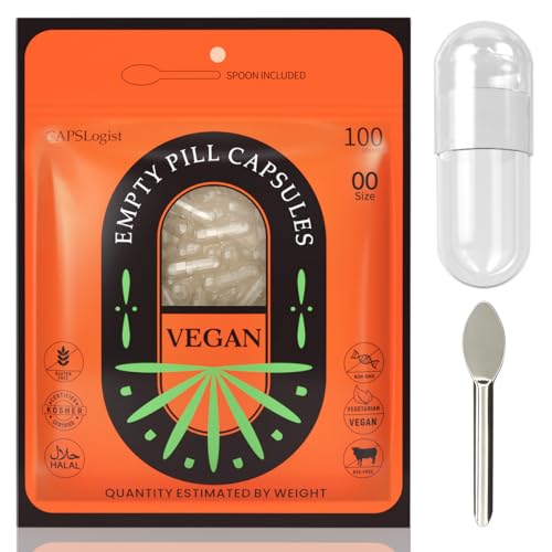 size 00 clear veggie pill capsules