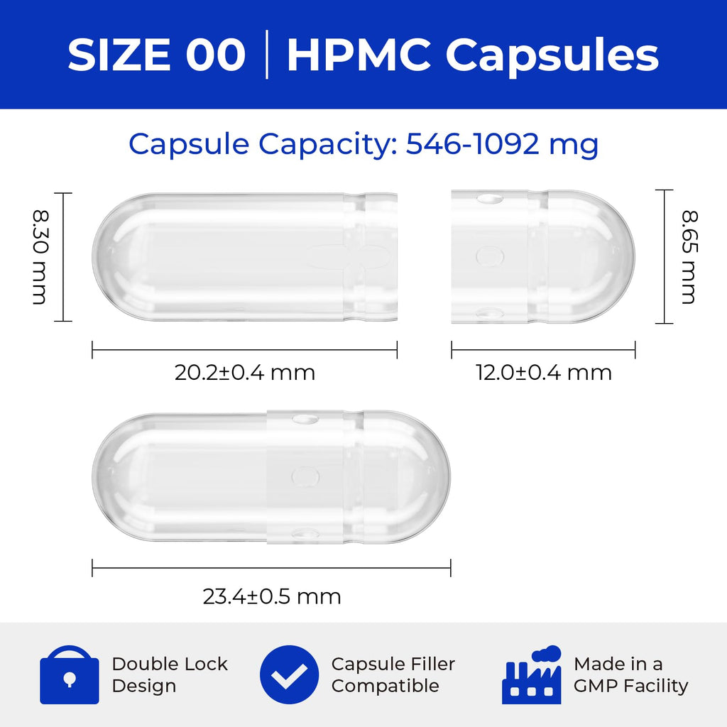size 00 empty vegan capsules bulk