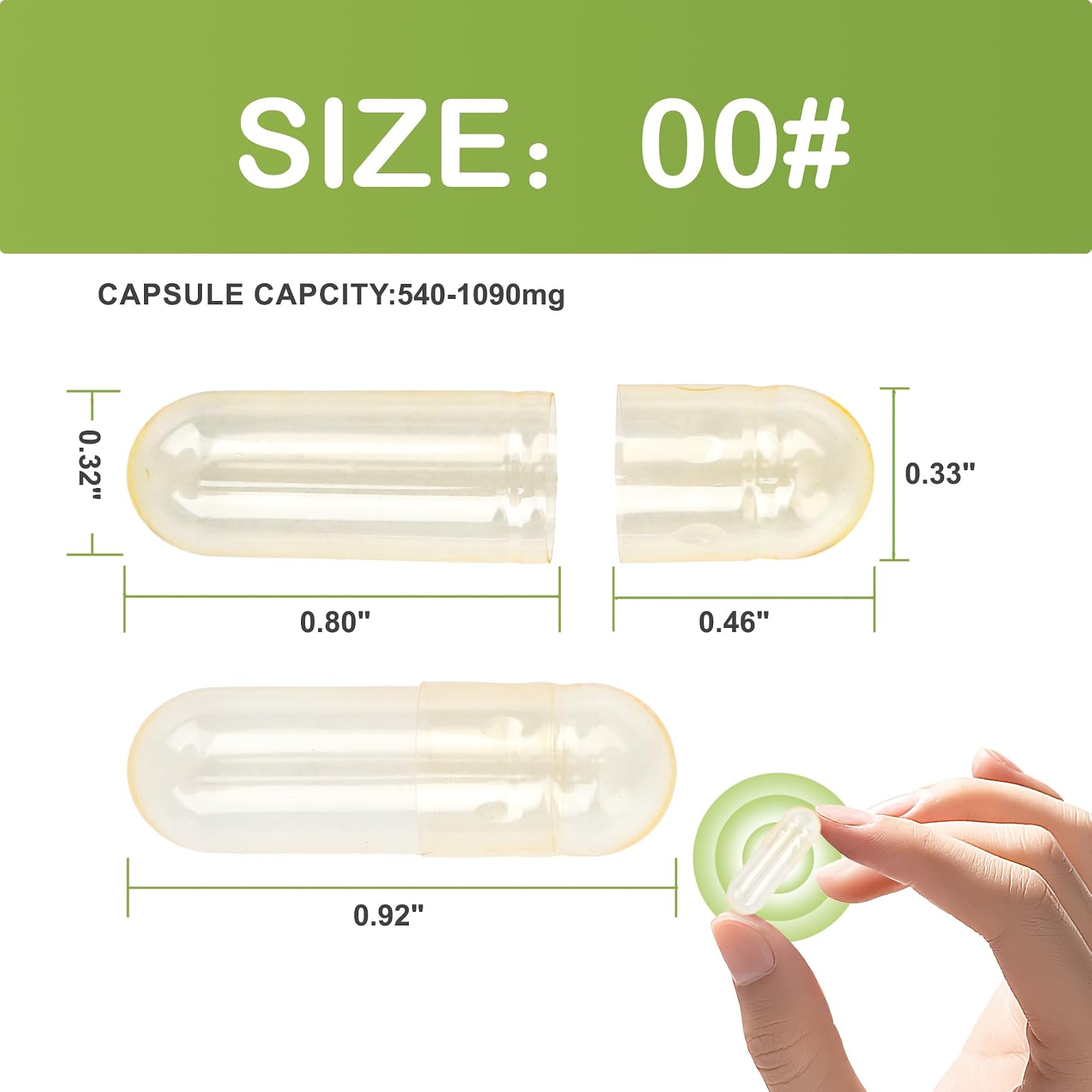 size 00 vegan capsules for men