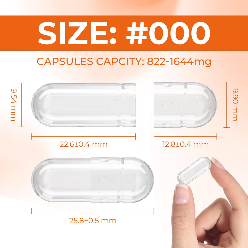size 000 capsules for multivitamin supplements