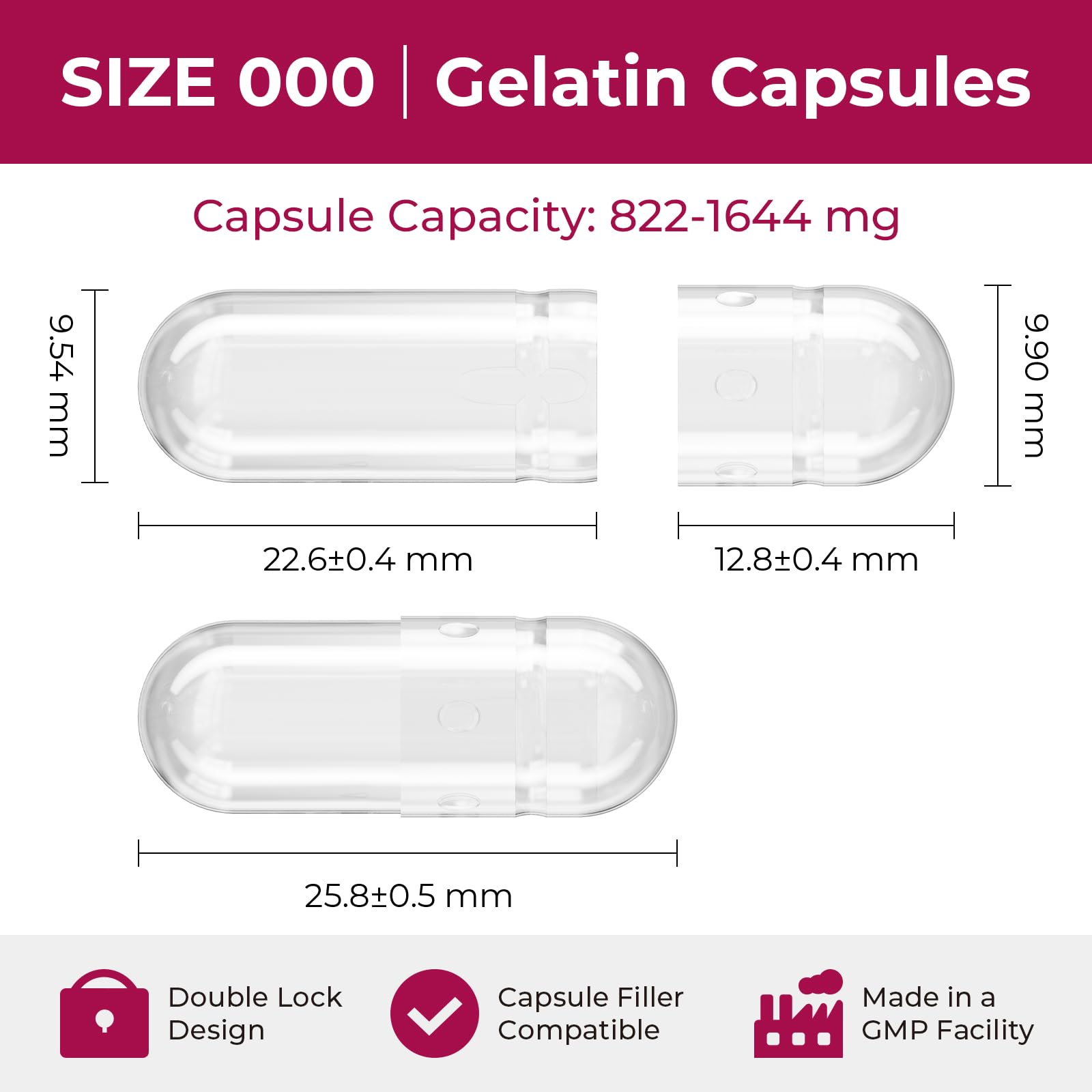 size 000 empty capsules for vitamins