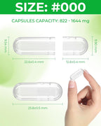 Size 000 vegan capsules bulk pack
