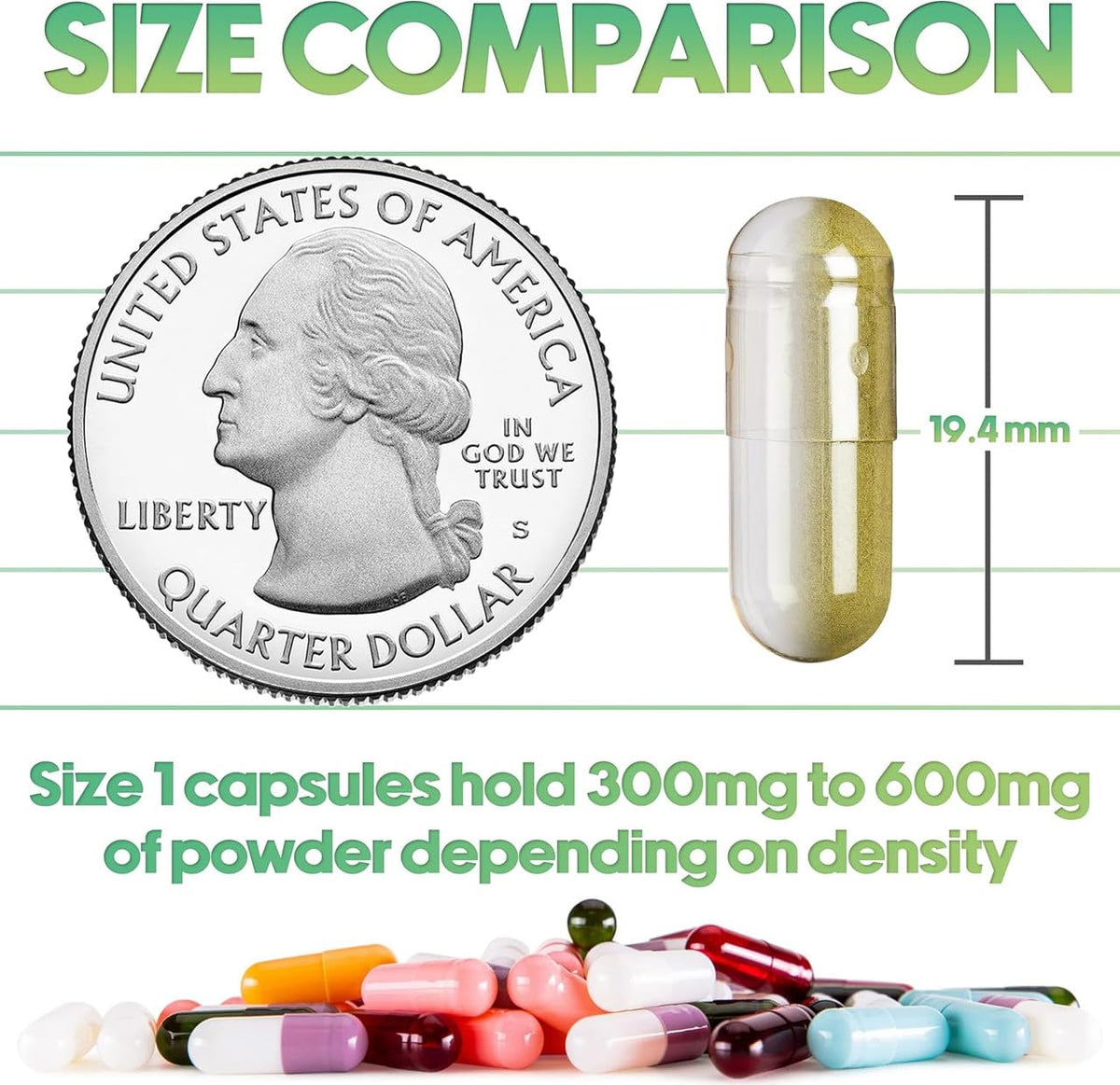 size 1 capsules for multivitamins