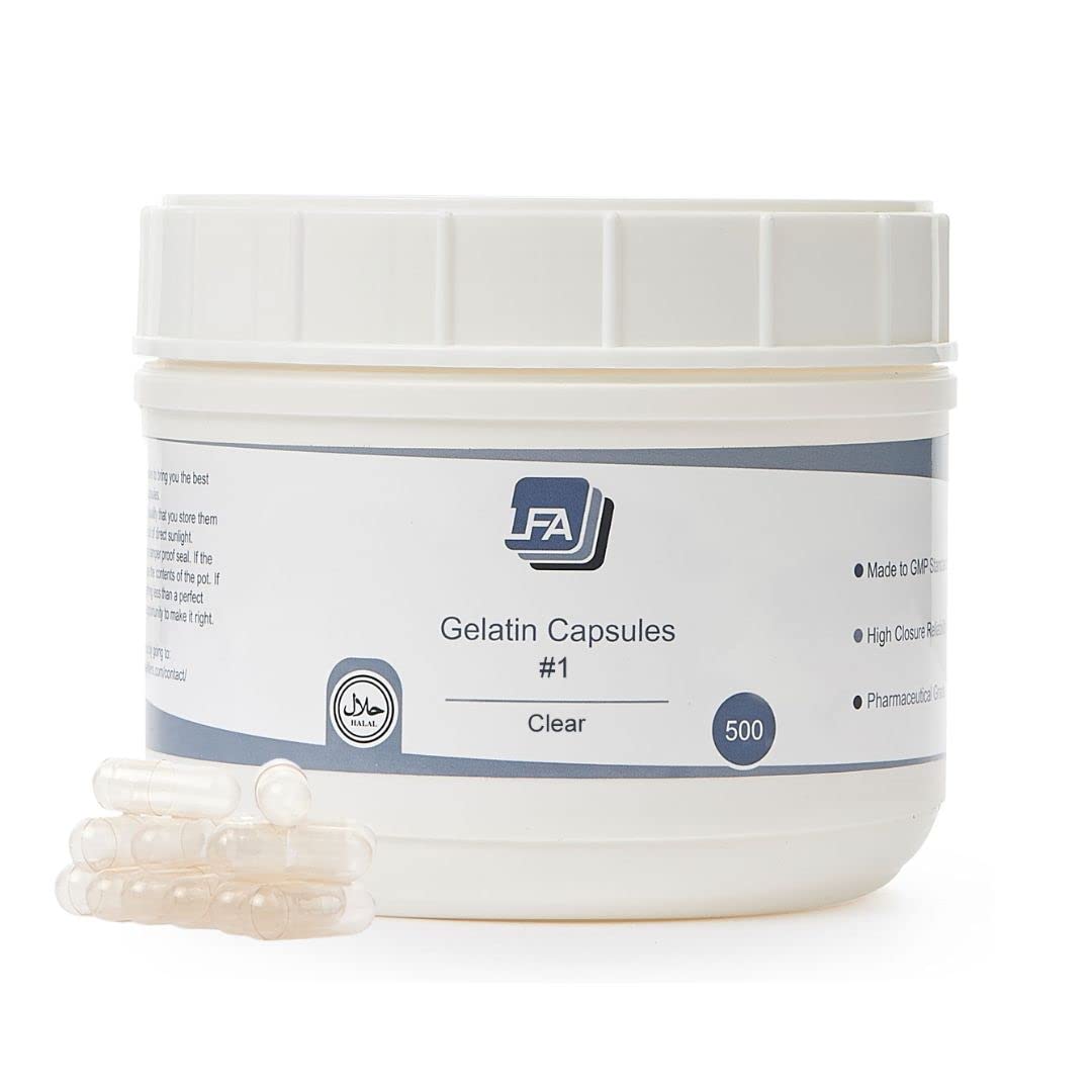 size 1 clear gelatin capsules