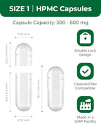 Size 1 empty capsules 200 count