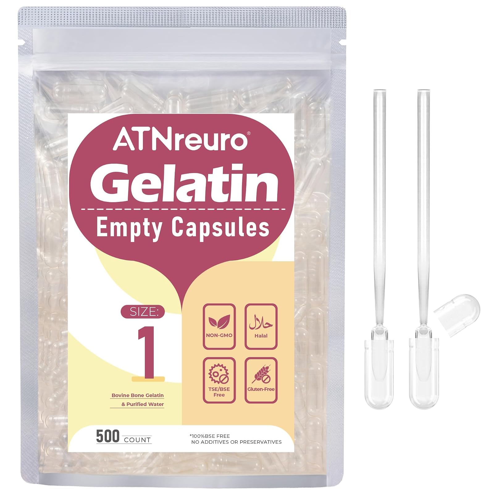 size 1 empty gelatin capsules for multivitamins