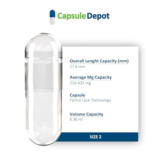 Size 2 capsules for easy filling