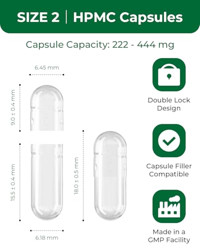 size 2 empty capsules for supplements