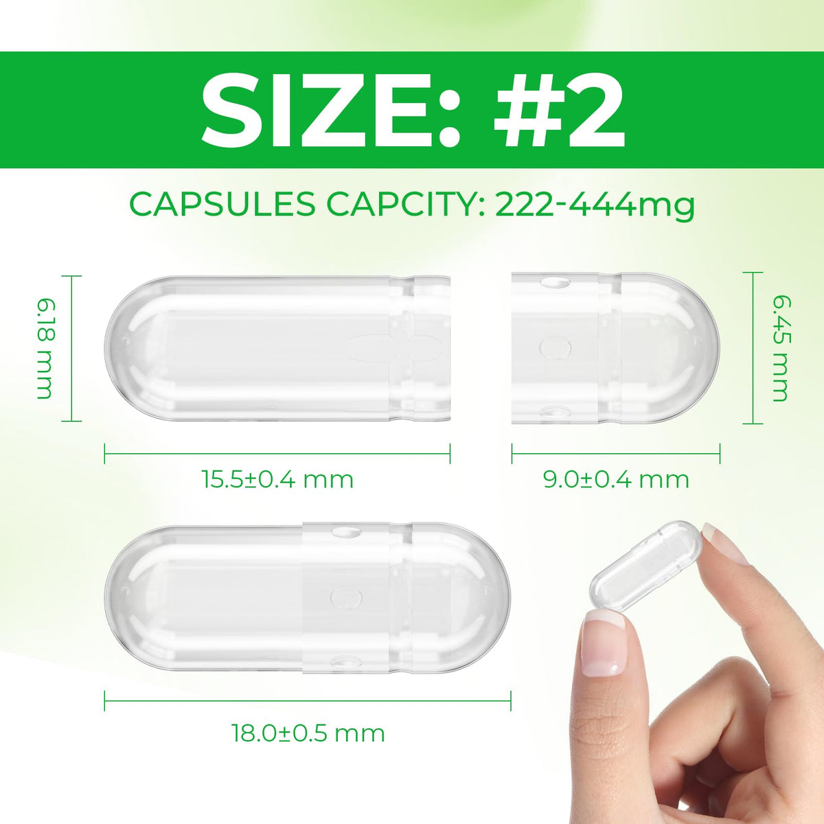size 2 empty capsules for women