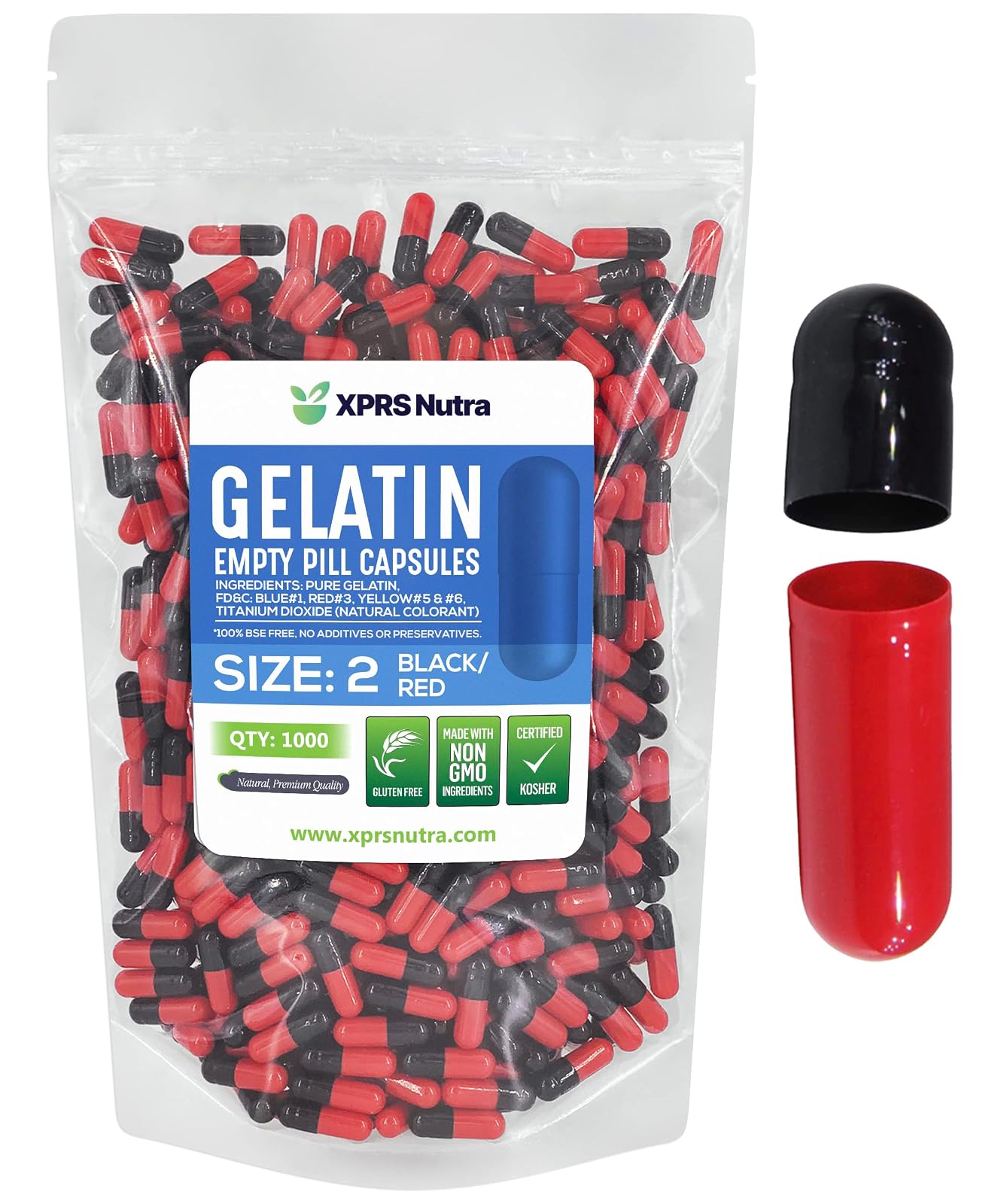 size 2 empty gelatin capsules for multivitamins
