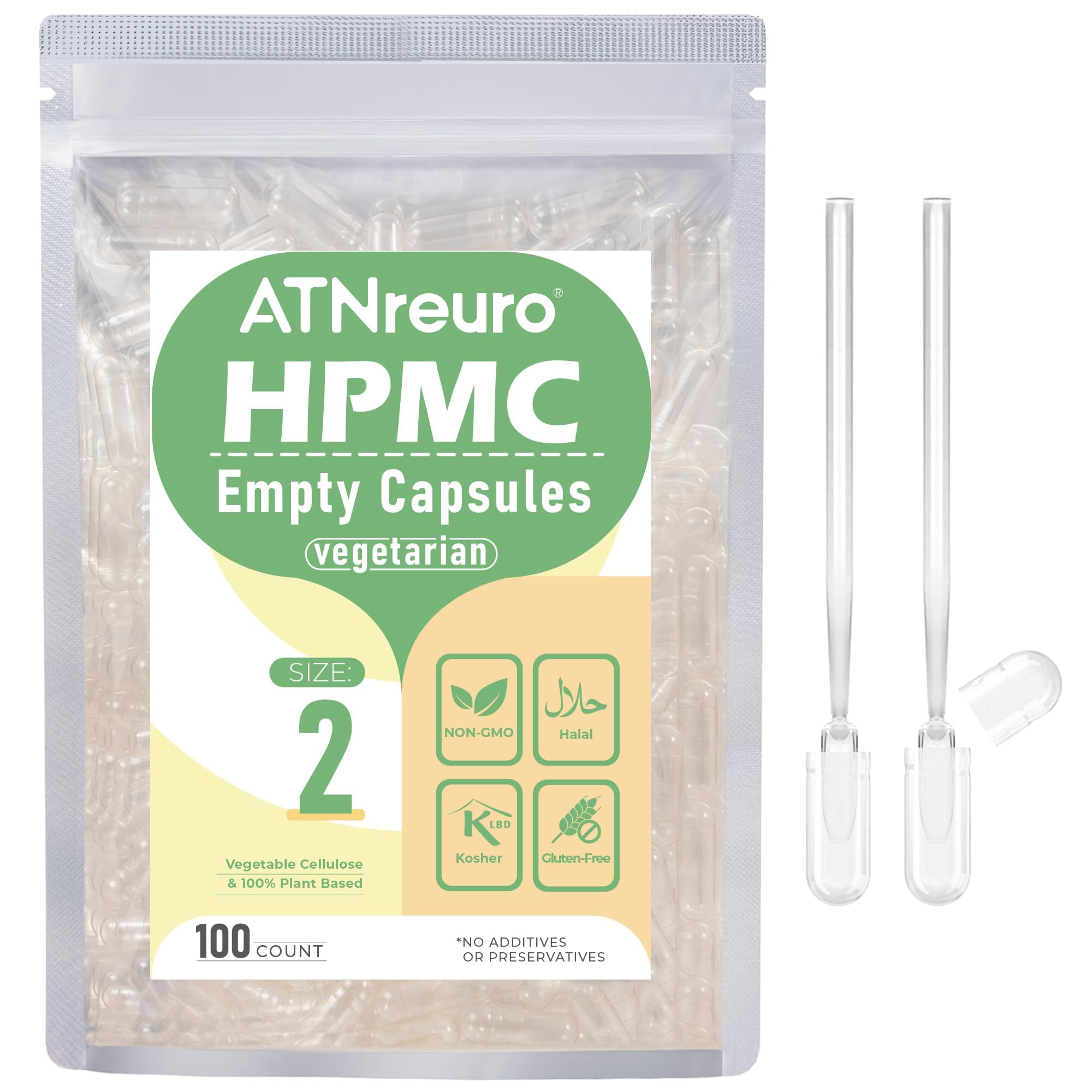 Size 2 empty vegan capsules