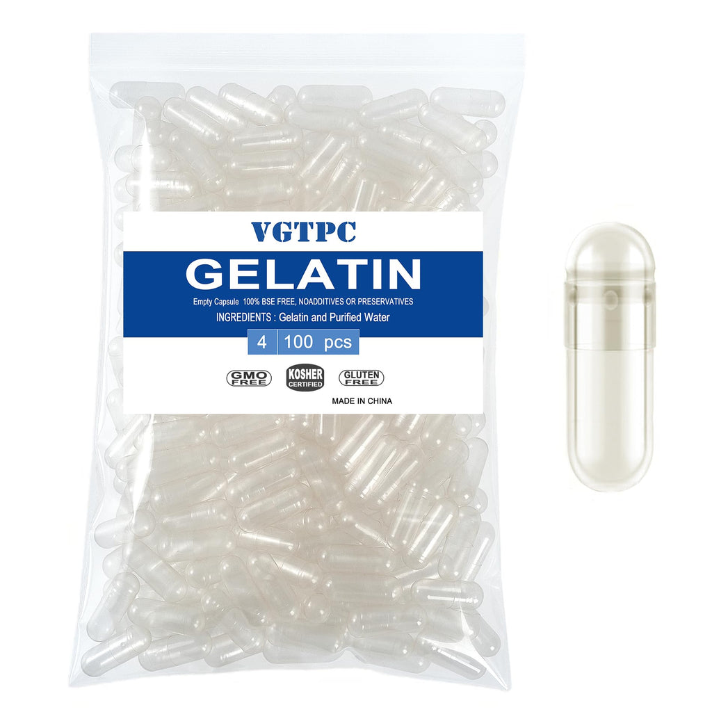 Size 4 empty gelatin capsules